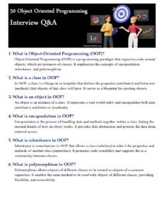 Most Asked OOP Interview (50 Q&A) PDF – Connect 4 Programming