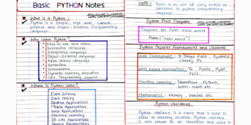 Basic Python Handwritten PDF - Connect 4 Programming