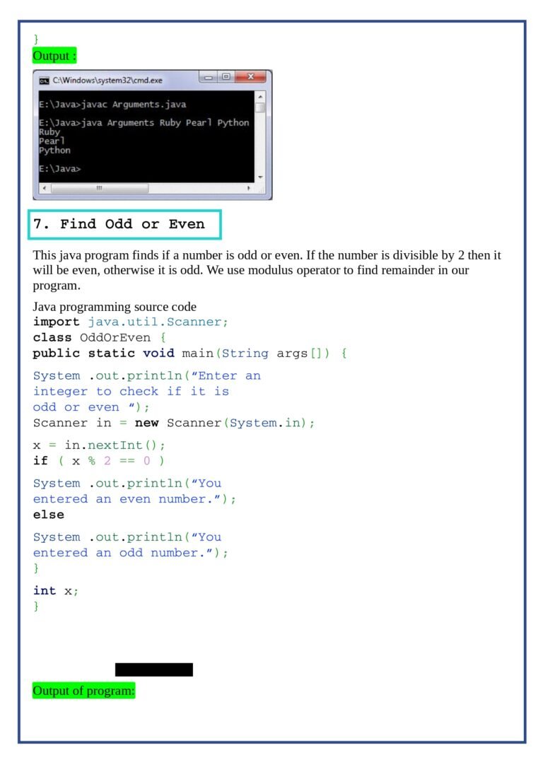 Basic Java Programs For Beginners PDF – Connect 4 Programming