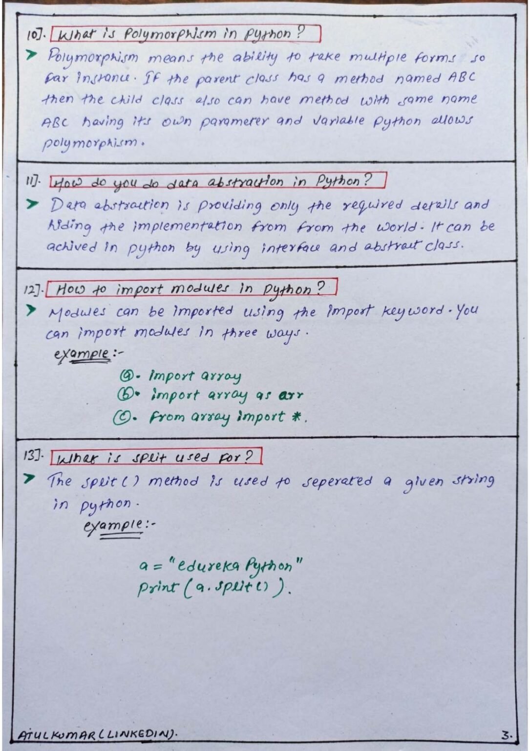 The Full Python Interview Questions And Answers Handwritten Connect 4