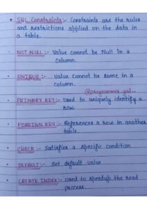 Sql Roadmap Handwritten Pdf Navigating The Path To Database Mastery