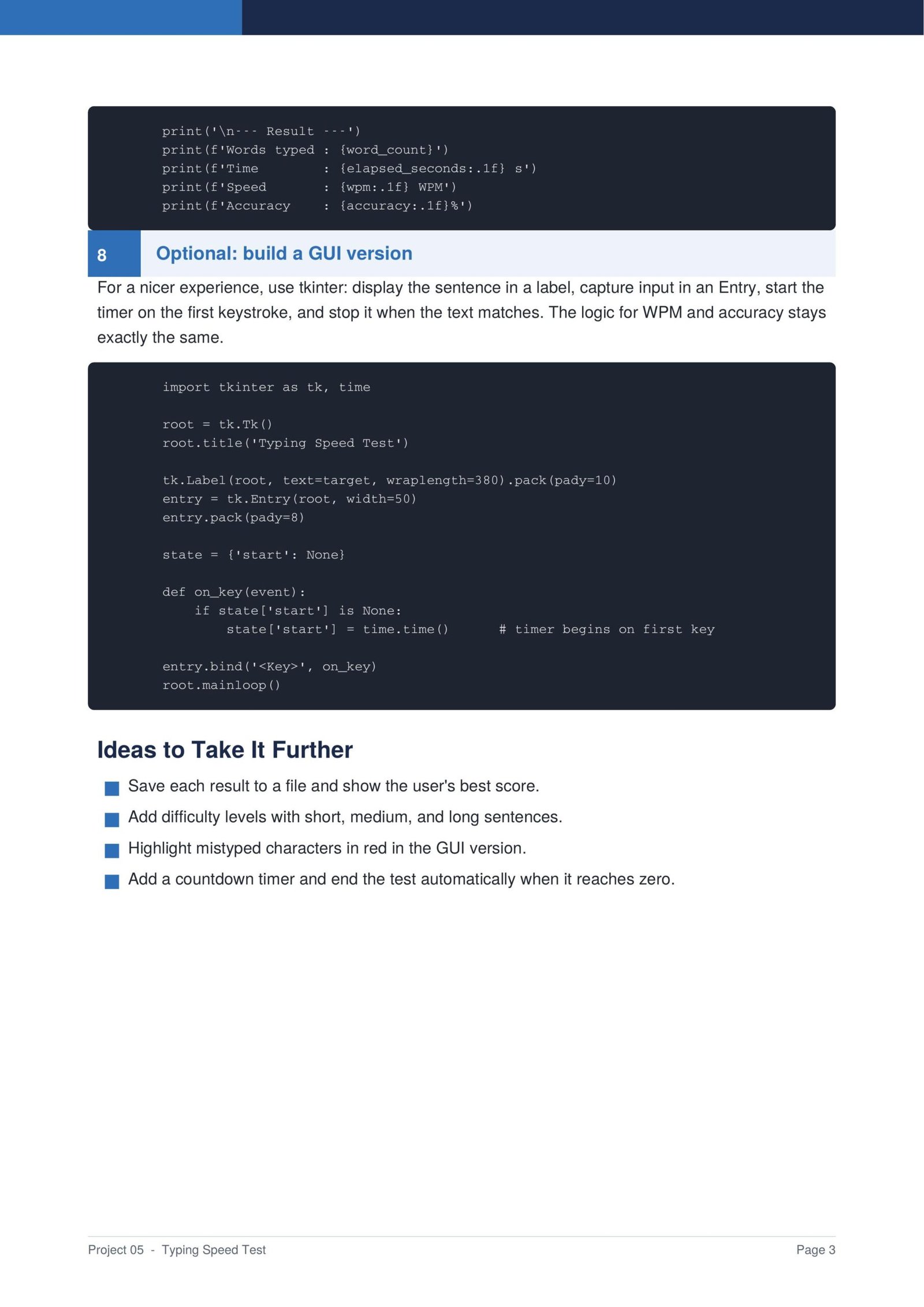 Typing Speed Test Py Project Guide - Connect 4 Programming
